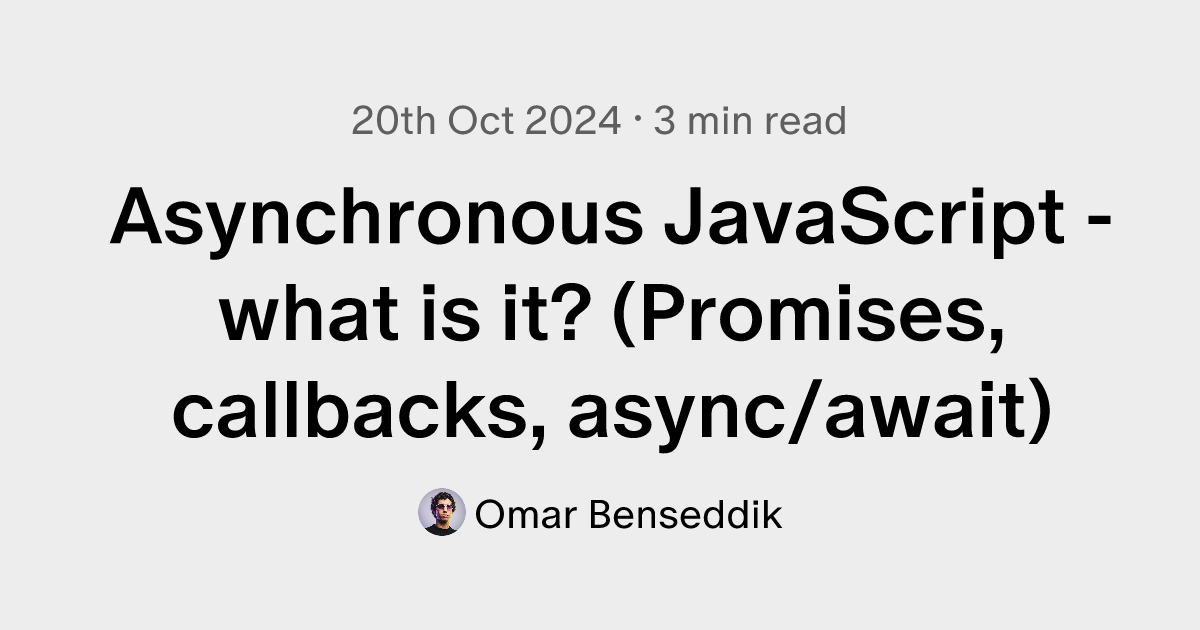 What Is Asynchronous Javascript · Tutorial Javascript